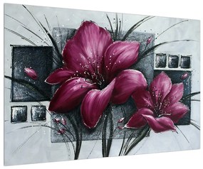 Moderní obraz květů (90x60 cm)