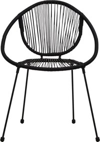 vidaXL Zahradní židle 2 ks PVC ratan černé [48566]