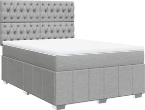Box spring postel s matrací světle šedá 160 x 200 cm textil 3294026