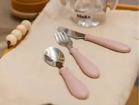Beaba Dětský příbor 3-dílný Cotton Candy / Dětský příbor / nerezová oc