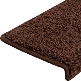 Schodové rohože 20 ks 65 x 21 x 4 cm hnědé s obdélníkovým okrajem 3365854