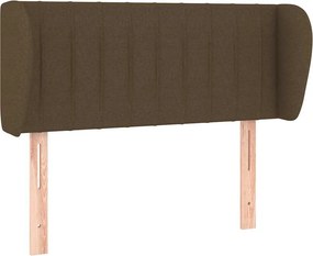Čelo postele typu ušák tmavě hnědé 103x23x78/88 cm textil 3117375