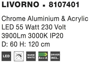 LED lustr Livorno 60 Chrome