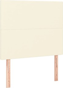 Box spring postel s matrací a LED krémová 80x200 cm umělá kůže 3135791