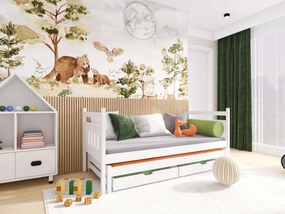 Dětská postel 90 cm DANNY (s roštem a úl. prostorem) (bílá). 1013065