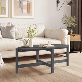 Konferenční stolek šedý 118 x 63 x 45 cm masivní borové dřevo - Default Title