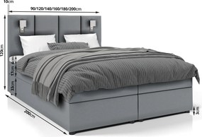 SFAB Kontinentální čalouněná postel PARMA (140x200 cm) Barva látky: Černá (Inari 100)