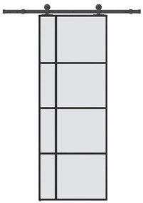 Posuvné dveře s kováním 76x205 cm ESG sklo a hliník 3332910