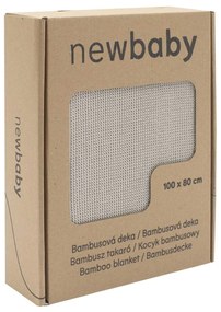 Bambusová pletená deka New Baby 100x80 cm light grey Šedá