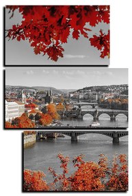 Obraz na plátně - Řeka Vltava a Karlův most - obdélník 7257QD (105x70 cm)