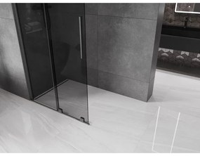 Mexen Velar, sprchová zástěna s posuvnými dveřmi Walk-in 90 x 200 cm, 8mm šedé sklo, grafit broušený, 871-090-000-43-66