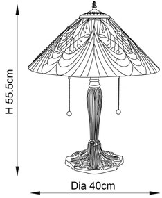 Endon 64163 - Stolní lampa Tiffany HECTOR 2xE27/60W/230V pr. 40 cm