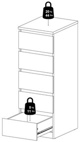 Komoda v dekoru dubu v přírodní barvě 40x111x50 cm Naia – Tvilum