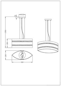 Trio - Lustr na lanku NIKOSIA 2xE27/40W/230V zlatá