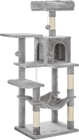 Kočičí strom DÁRIUS, 55x45x143cm, bledá šedá SongmicsHome