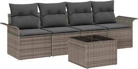 Set pohovek 5 ks Šedá polyratan 3345229