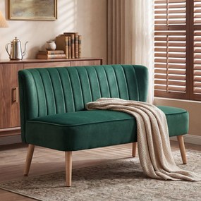 HOMCOM dvoumístná pohovka — kompaktní sametová pohovka do obýváku, ložnice a menších prostor, 117 × 56,5 × 77 cm