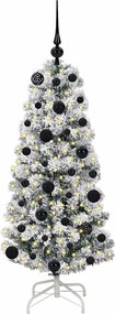 Umělý Skládací Vánoční Strom 150 LED Zelená a bílá 120 cm 3395578