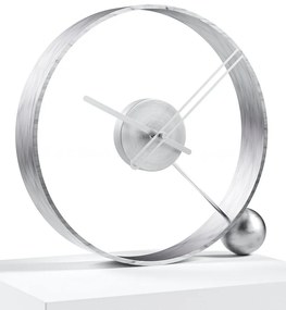 Designové stolní hodiny Endless antik silver/silver 32cm