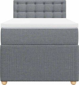 Box spring postel s matrací světle šedá 90x190 cm textil 3289625