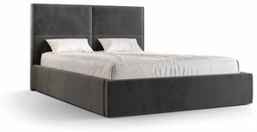 Manželská postel 180 cm Alfonso (tmavě šedá) (s roštem a úložným prostorem). 1046807