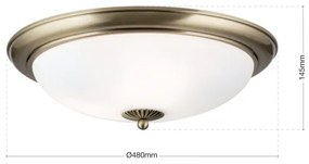 Orion - Stropní svítidlo EMPIRA 3xE27/40W/230V pr. 48 cm bronz