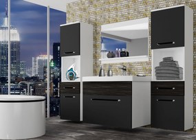 Koupelnový nábytek Belini černý mat / královský eben + umyvadlo + zrcadlo  ROD M 6/0/W/BHK/0/ZW