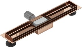 Mexen Flat, lineární podlahový žlab 50 cm, růžové zlato, 1615050