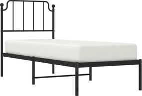 vidaXL Kovový rám postele s čelem 80 x 200 cm [373878] Barva: Černá