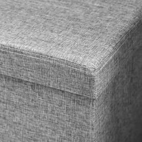 HOMCOM skládací lavice s opěradlem a prostor pro uložení 77 l, potah z látky, 76x50x73 cm, šedá