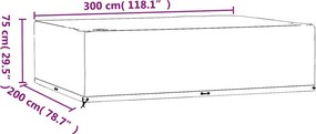 vidaXL Plachta na zahradní nábytek s 16 očky 300x200x75 cm obdélníková [319308]