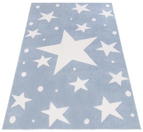 Family F.  Modrý kusový koberec hvězdy / hvězda různé rozměry Rozměr: 140x200cm