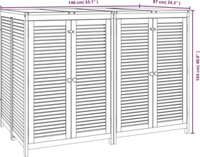 vidaXL Zahradní úložný box 140 x 87 x 104 cm masivní akáciové dřevo [3155242]