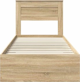 Rám postele Sonoma dub a stříbrná 75 x 190 cm Kompozitní dřevo 3410044