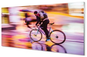 Obraz na skle Bike světla muže 125x50 cm