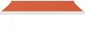 Zatahovací markýza oranžová a hnědá 3,5 x 2,5 m textil a hliník 3154542