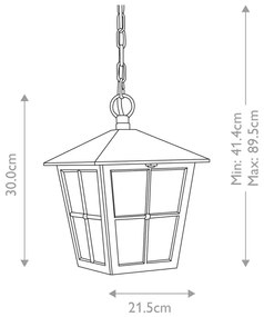 Elstead BL48M-BLACK - Venkovní lustr CANTERBURY 1xE27/100W/230V IP43 černá