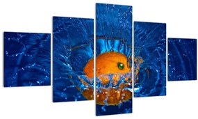 Obraz - pomeranč ve vodě (125x70 cm)