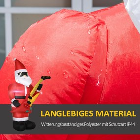 Outsunny Vánoční dekorace Nafukovací Santa Claus venkovní vánoční dekorace, včetně ventilátoru, 140 cm, červená + bílá