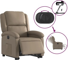 Elektrické zvedací polohovací křeslo cappuccino umělá kůže 3204246