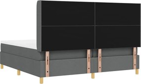 Postel s boxspringem s čelo Tmavě šedá 200 x 200 cm textil 3341918