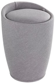 Světle šedý koš na prádlo a taburetka v jednom Wenko Linen Look, 20 l