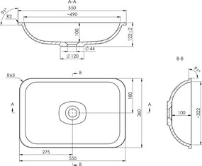 Sapho Sapho, Japura umyvadlo 55x36cm, litý mramor, bílá, zápustná, 50135