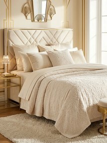 Sinsay - Přehoz na postel s rostlinným vzorem - krémová