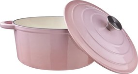 HOT IRON Litinový hrnec kulatý 33 cm - sv. růžová