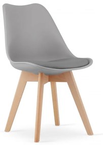 Set dvou jídelních židlí MARK - šedé (hnědé nohy) 2ks