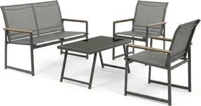 Zahradní sestava AZS-S1212 GREY, síťovina, šedá (108 x 68) cm