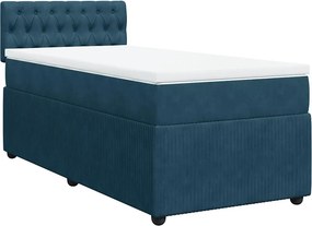 Box spring postel s matrací modrá 100 x 200 cm samet 3287672