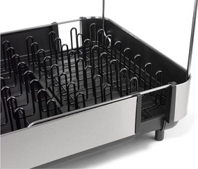 Černý nastavitelný plastový odkapávač 35,5x38 cm Extend Steel Plus – Joseph Joseph