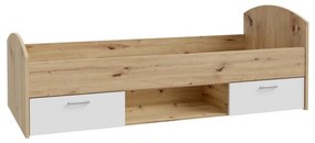 Jednolůžková postel s úložným prostorem URO 90x200 cm dub artisan/bílá CUGL091-M164